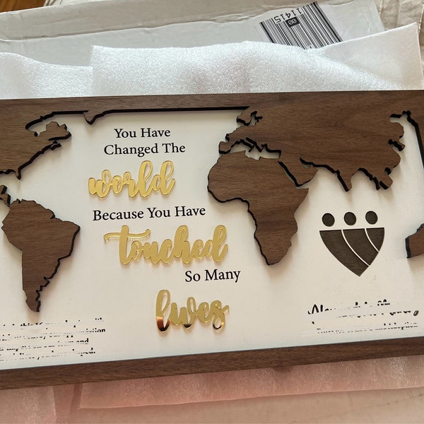 Personalized Retirement Gift: World Map Farewell Plaque - Etsy