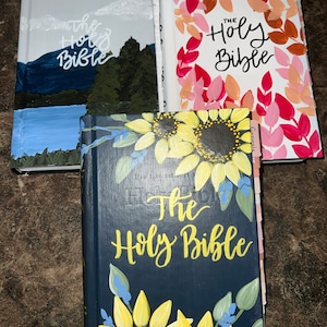 Painted Bible, Hand Painted Bible, Hand Painted Jouranling Bible NIV ...
