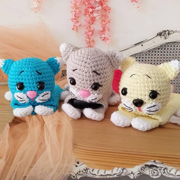 Crocheted Cat Car Key Cover Pattern (PDF) - Etsy