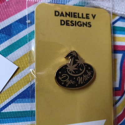Dope Witch Enamel Pin Weed Witch Pin Witch Pin Weed Pin Marijuana Pin ...