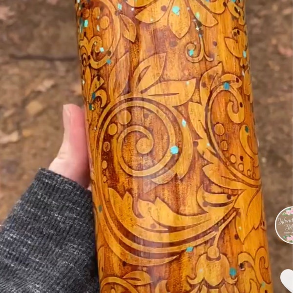 Seamless Tooled Leather, Floral Vines, Scroll Svg Png Jpg Zip File ...