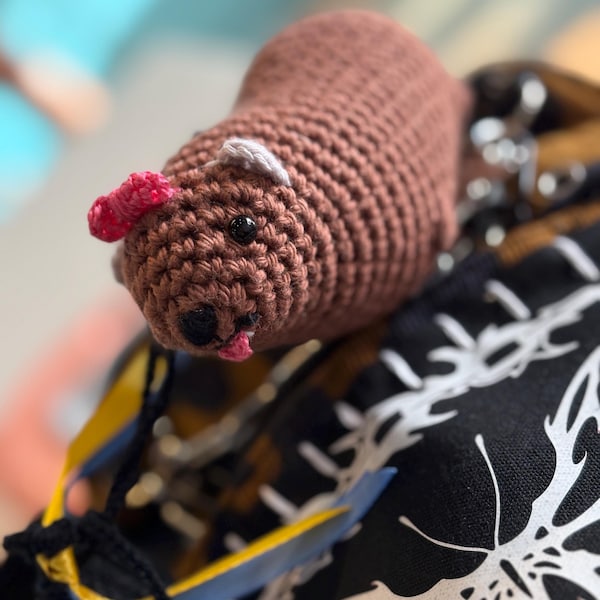 Crochet Rock Hyrax Car Charm: Handmade "wawa Awawa" Animal Keychain - Etsy