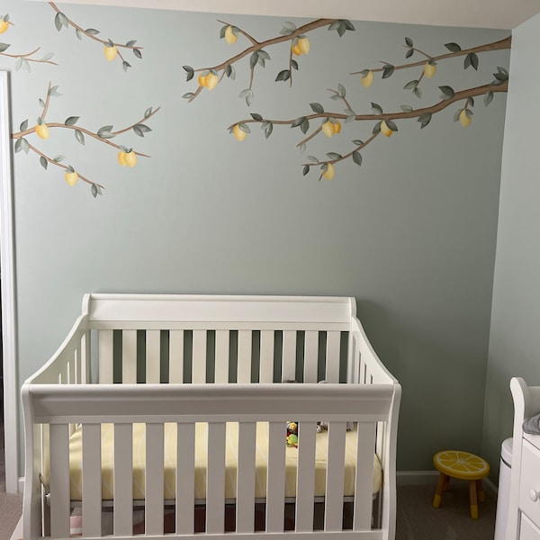 Big Lemon Tree Wall Decals With Leaves, Plastic-free Wall Stickers - Etsy