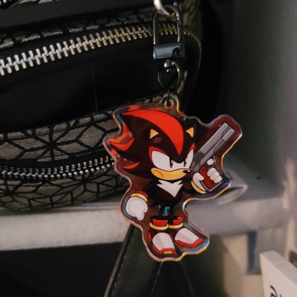 Shadow the Hedgehog 2.5in Holo Acrylic Charm Keychain Keyring - Etsy