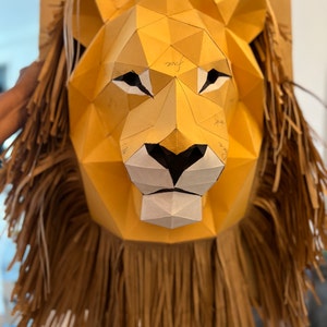 Lion Mask Papercraft PDF Template, DIY Low Poly Mask, Lion King, Lion ...