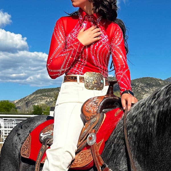 Black Aces - Women's Western Show Shirt - Horse Show Clothes ...