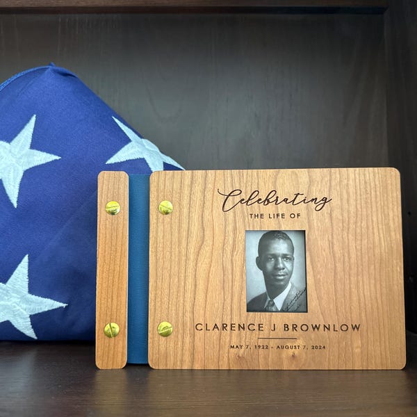 Personalized Retirement Book Wooden Guest Book With Custom Engraved ...