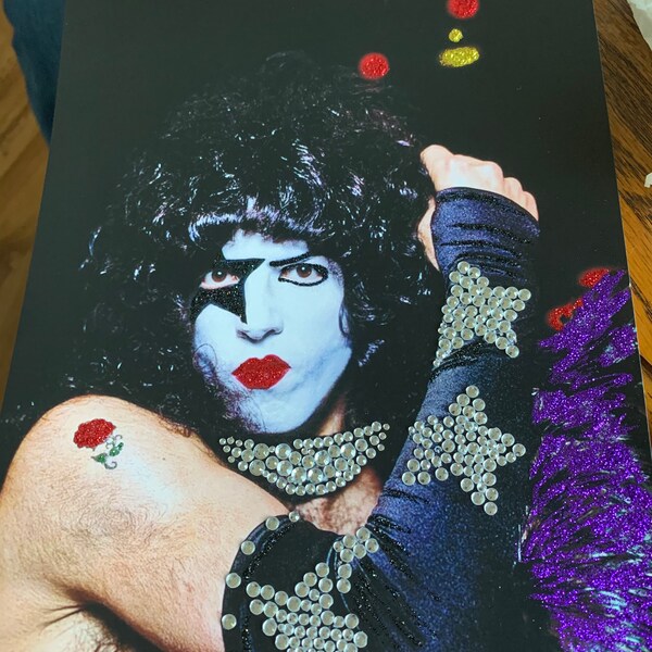 KISS Paul Stanley “stars”rhinestone, Glitter Wall Art - Etsy