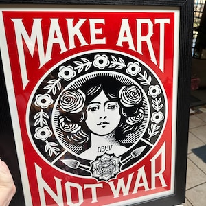 Make Art Not War Print, Vintage Art Print, Vintage Poster, Download Art ...