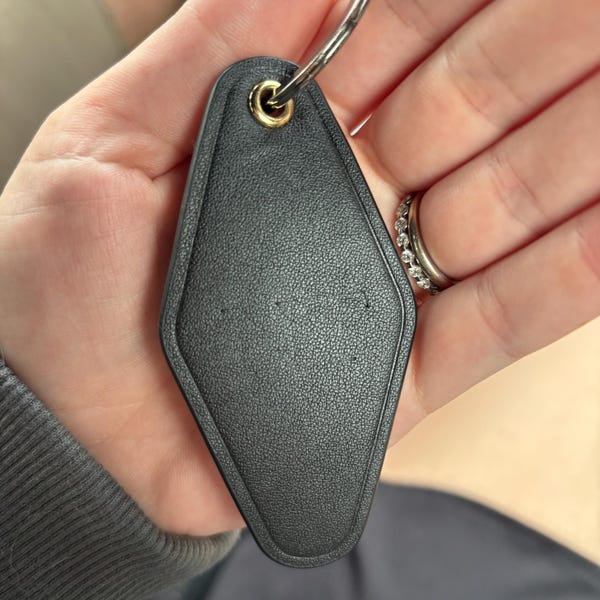 Embossed Diamond Leather Keychain (initials) - Modern Key Rings, Custom ...