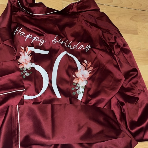 Personalised Satin Pyjamas 30th Birthday ,18th 21st Birthday Pajamas ...