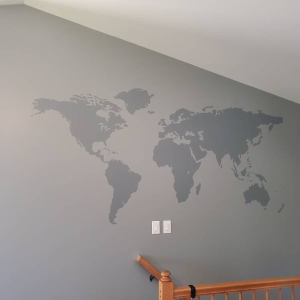 World Map Wall Decal - Map of the World - Removable Map Wall Decal ...