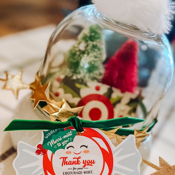 Mint Christmas Gift Tag, Teacher Gift Tag, Teacher Appreciation ...