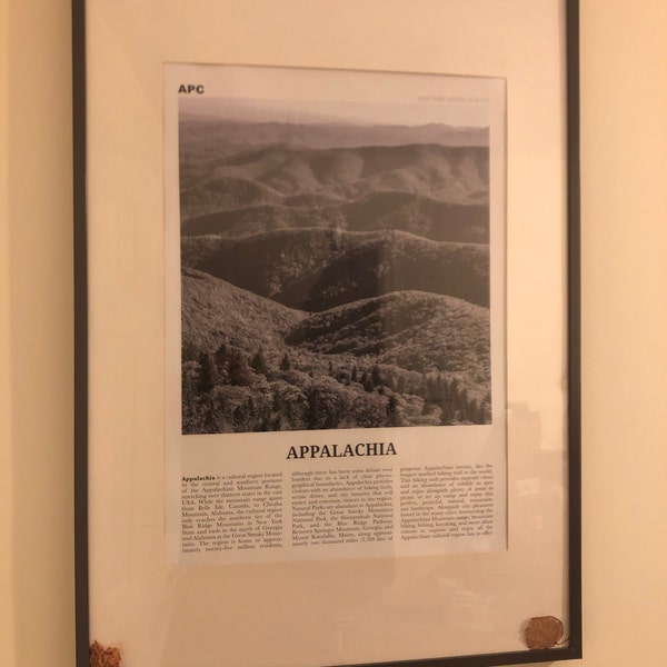 Appalachia Print Black and White, Appalachia Wall Art, Appalachia ...