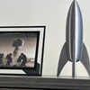 Silver Rocket Ship Container, Retro Rocket Ship With Lid and Storage ...