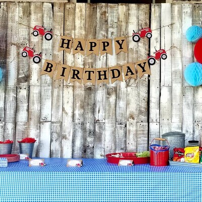 Red Tractor Birthdaytractor Birthday Decorationsred Tractor Birthday ...