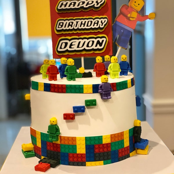 15 Fondant Building Bricks Toppers Made by Fancytop Cupcake - Etsy