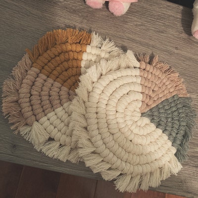Set of 2 Macrame Coasters - Etsy