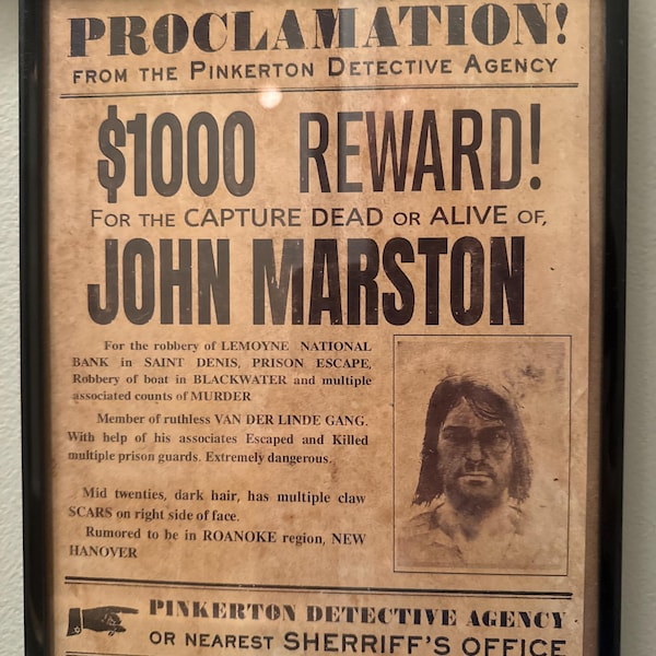 ARTHUR MORGAN Wanted Poster - Red Dead Redemption 2 Art - Vintage ...