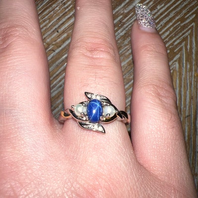 ACOTAR Feyre Wedding Ring Star Sapphire Stone Night Court Ring Starry ...