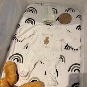 Baby Name Announcement Wooden Sign With Personalised, New Baby Arrival ...