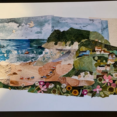 Square Boat Collage, Harbour Collage, Seaside Print - Etsy