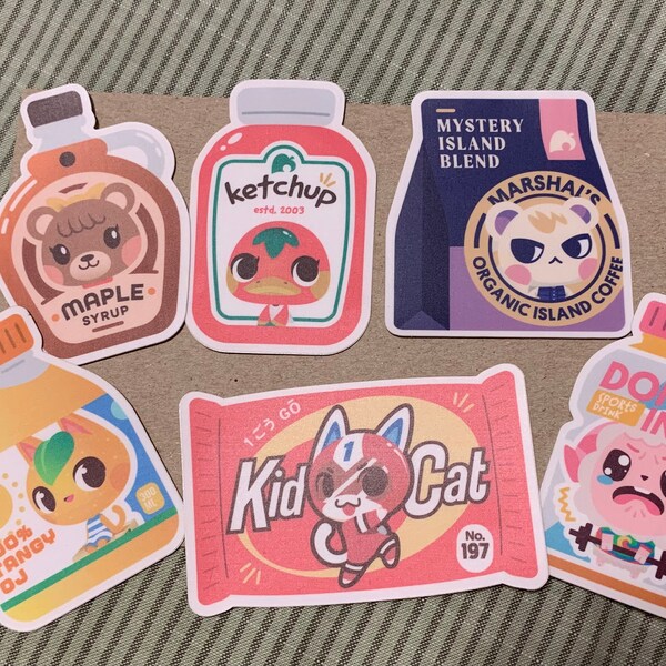 Animal Crossing Vinyl Sticker - Marshal Coffee, Maple Syrup, Coco ...