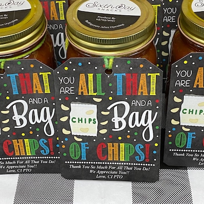 Printable Chip Tags, Thank You Labels INSTANT EDITABLE All That and a ...