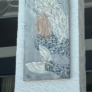 Mermaid Laying Down in Ivorys and Blues - Etsy