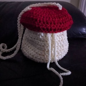 Customizable Mushroom Drawstring Bag Crocheted Fairy House - Etsy
