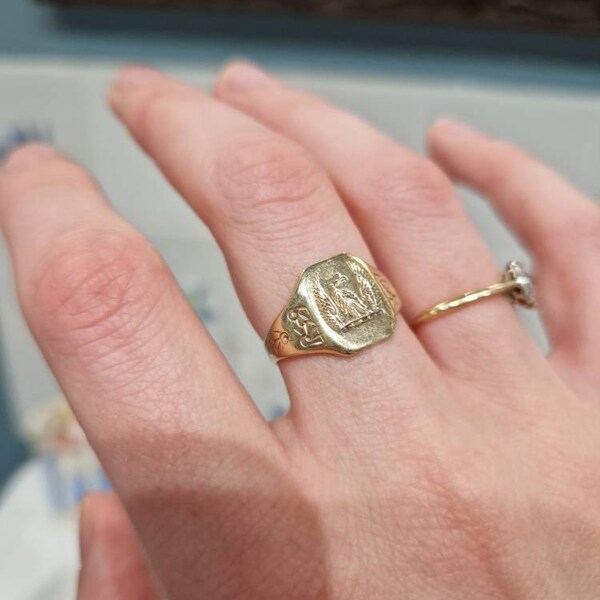 Antique Phoenix Intaglio Signet Ring in 18 Carat Gold Edwardian C. 1905 ...