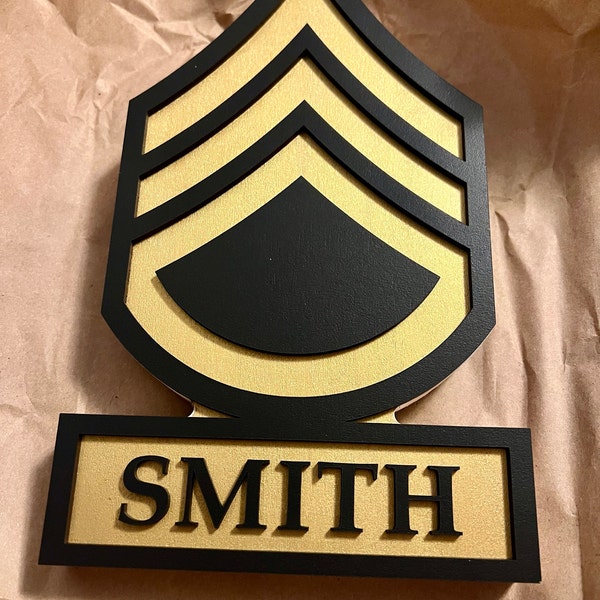 ARMY Rank Self Standing Name Plate - Army Enlisted Ranks - Army ...