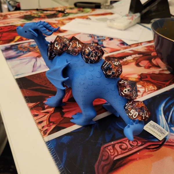 Shimmer Dienosaur Stegosaur Dice Holder Dungeons and Dragons Dice ...