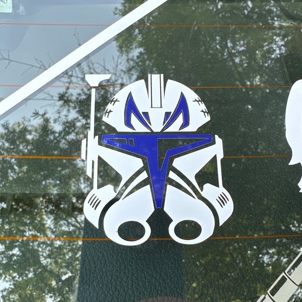 Star Wars Captain Rex - METALLIC Blue and White Permanent Vinyl Decal ...