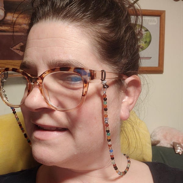 Fun & Frolic Multi-color Beaded Eyeglass Chain Holder 25 27 32 36 Made ...