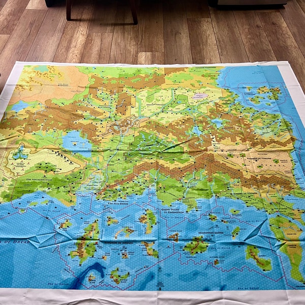 Mystara the Known World 1000 AC Indoor Wall Tapestry | Colored RPG ...