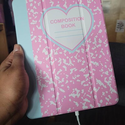 Composition Book Pastel Pink and Blue iPad Case Notebook Cute Kawaii ...