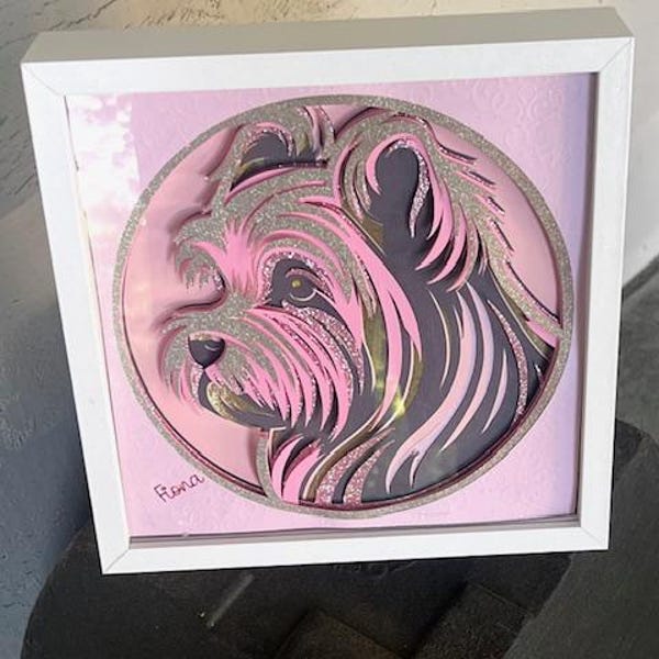 3d Cute Dog, Shadow Box Templates, SVG for Cardstock / 3D Cat Shadow ...