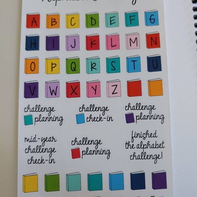 Alphabet Reading Challenge Planner Stickers ABC Reading Planner ...