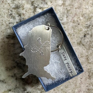 Best Friends Map Custom Long Distance Friendship State Key Chains USA ...