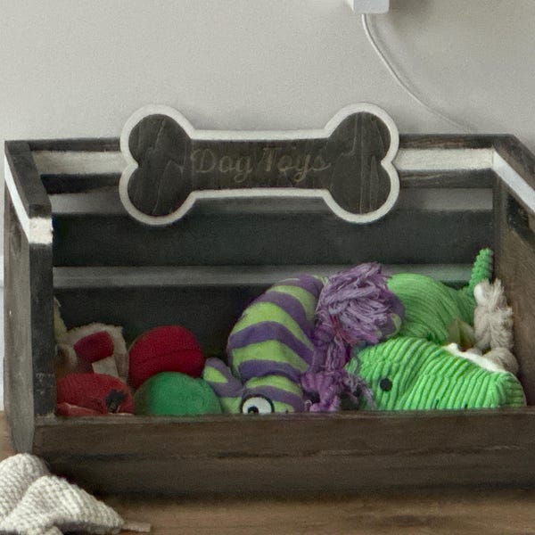Dog Toy Bin Dog Toy Box Gift for Dog Lover Personalized Dog Name Gift ...