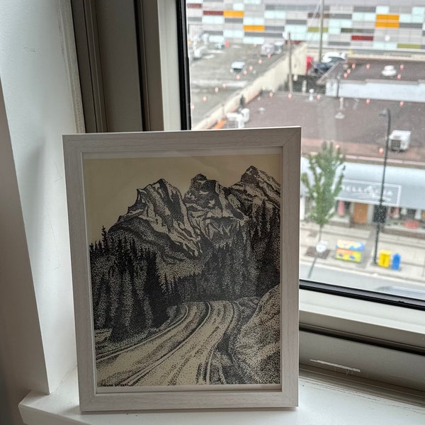 Black and White Landscape Art Print | Foothills Wall Art | Minimalist ...