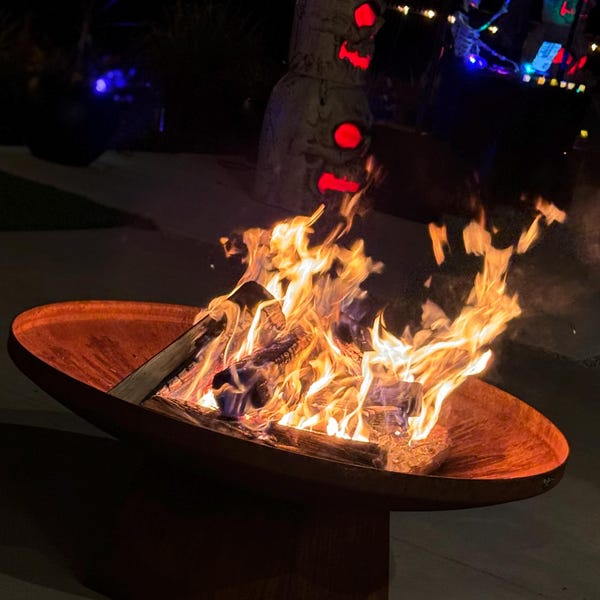 42-inch Durable Steel Fire Pit With Matching Top: Custom Outdoor Bowl ...