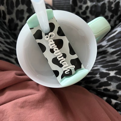 Modern Stanley Name Plate Stanley Tumbler Topper Acrylic Name Plate Cow ...