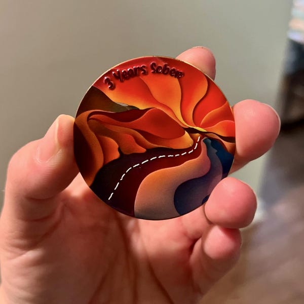 Three Years Sober Sobriety Coin AA Chips Medallion Unique Gift for ...
