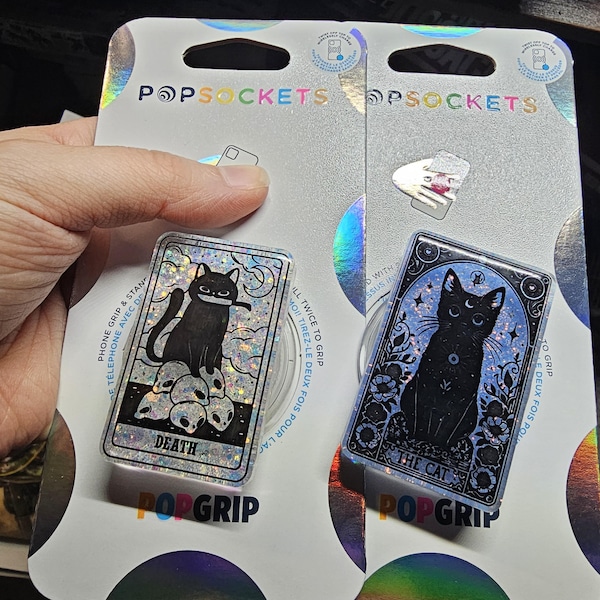 Black Cat Tarot Card Swappable Popsocket™, Halloween Phone Grip - Etsy