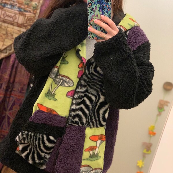 The Granny Square Pimp Coat Duster With Faux Fur Trim - Etsy