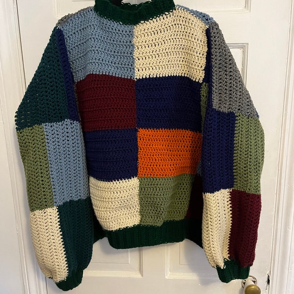 PATTERN Patchwork Sweater Crochet - Etsy