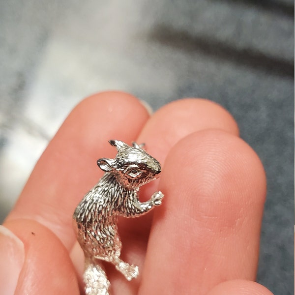 Handmade Gold/silver Squirrel Pendant and Chain - Etsy