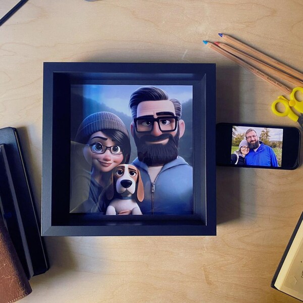 Personalised Cartoon Pet and Owner Portrait, Family Portrait With Pet ...